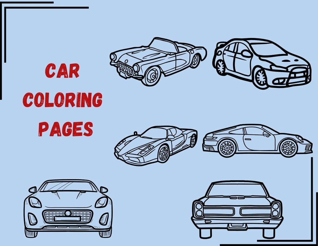 Kids Coloring Pages, Car Printable 20 Pages, Coloring Book for Kids ...