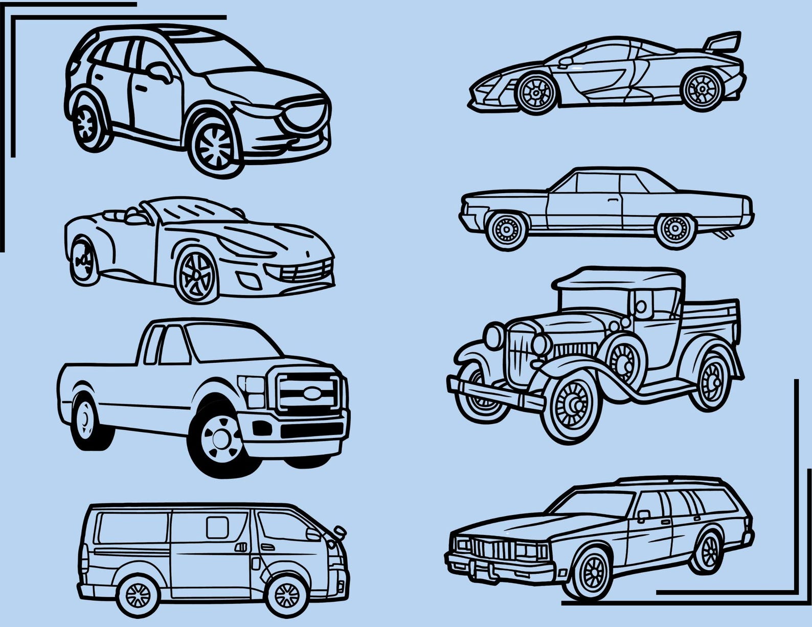 Kids Coloring Pages, Car Printable 20 Pages, Coloring Book for Kids ...