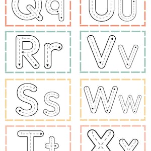 Alphabet Tracing Cards Worksheet - Etsy
