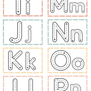Alphabet Tracing Cards Worksheet - Etsy