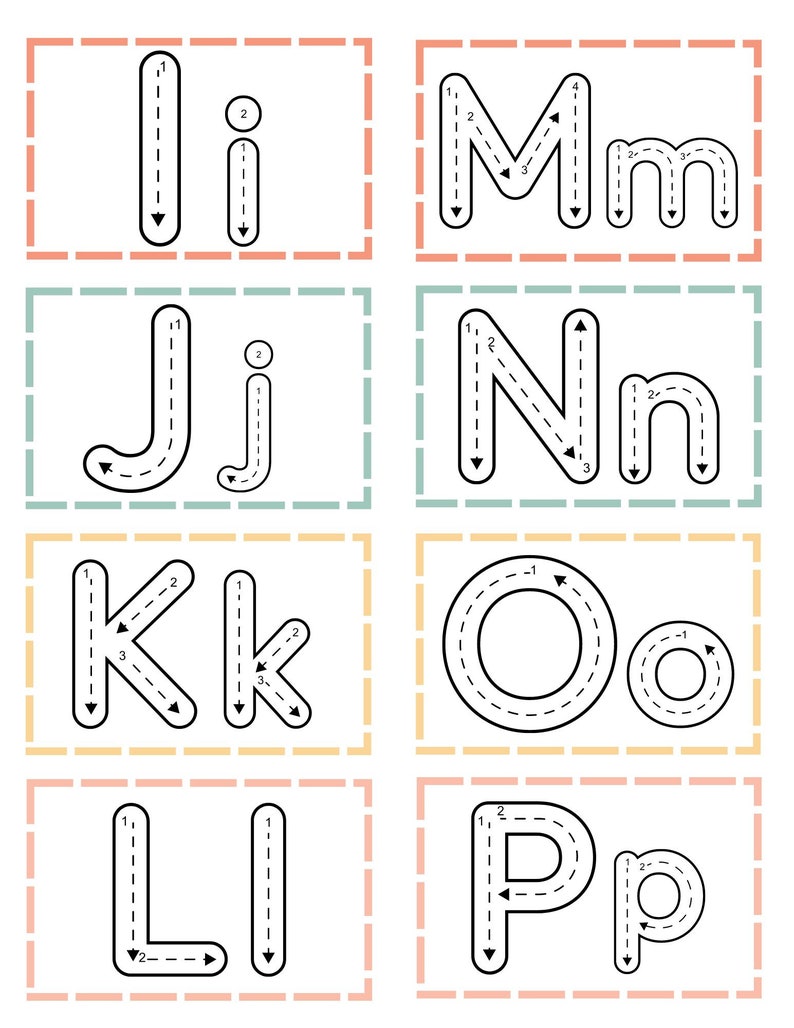 Alphabet Tracing Cards Worksheet - Etsy