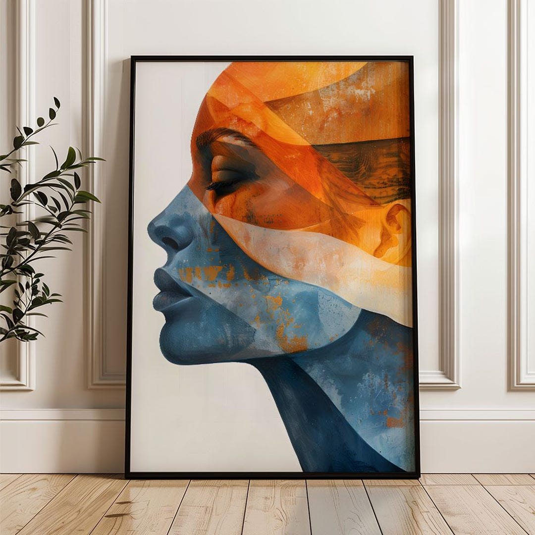 Printable Modern Female Profile – Abstract Minimalist Wall Art, Elegant ...