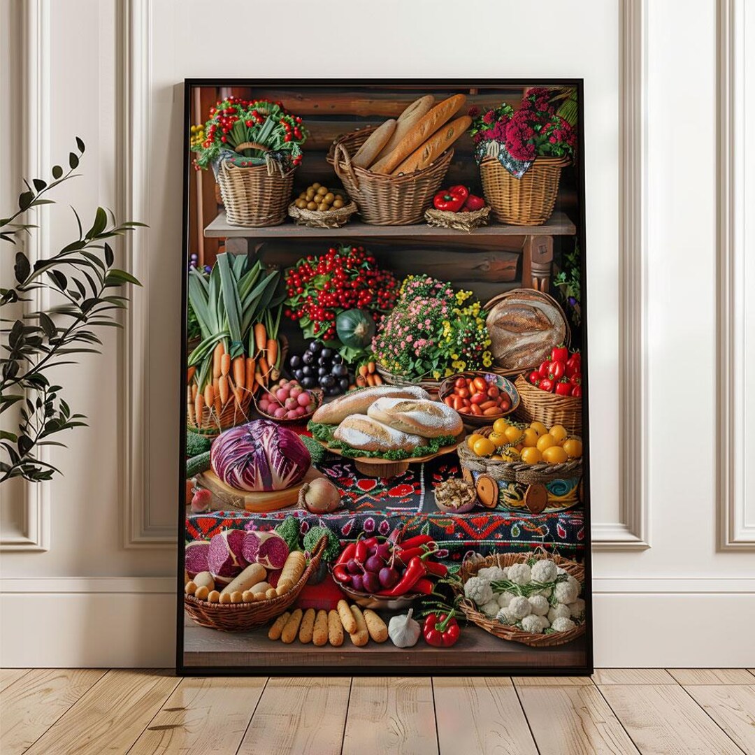 Printable Rustic Harvest Wall Art – Cozy Kitchen Decor With Vegetables ...