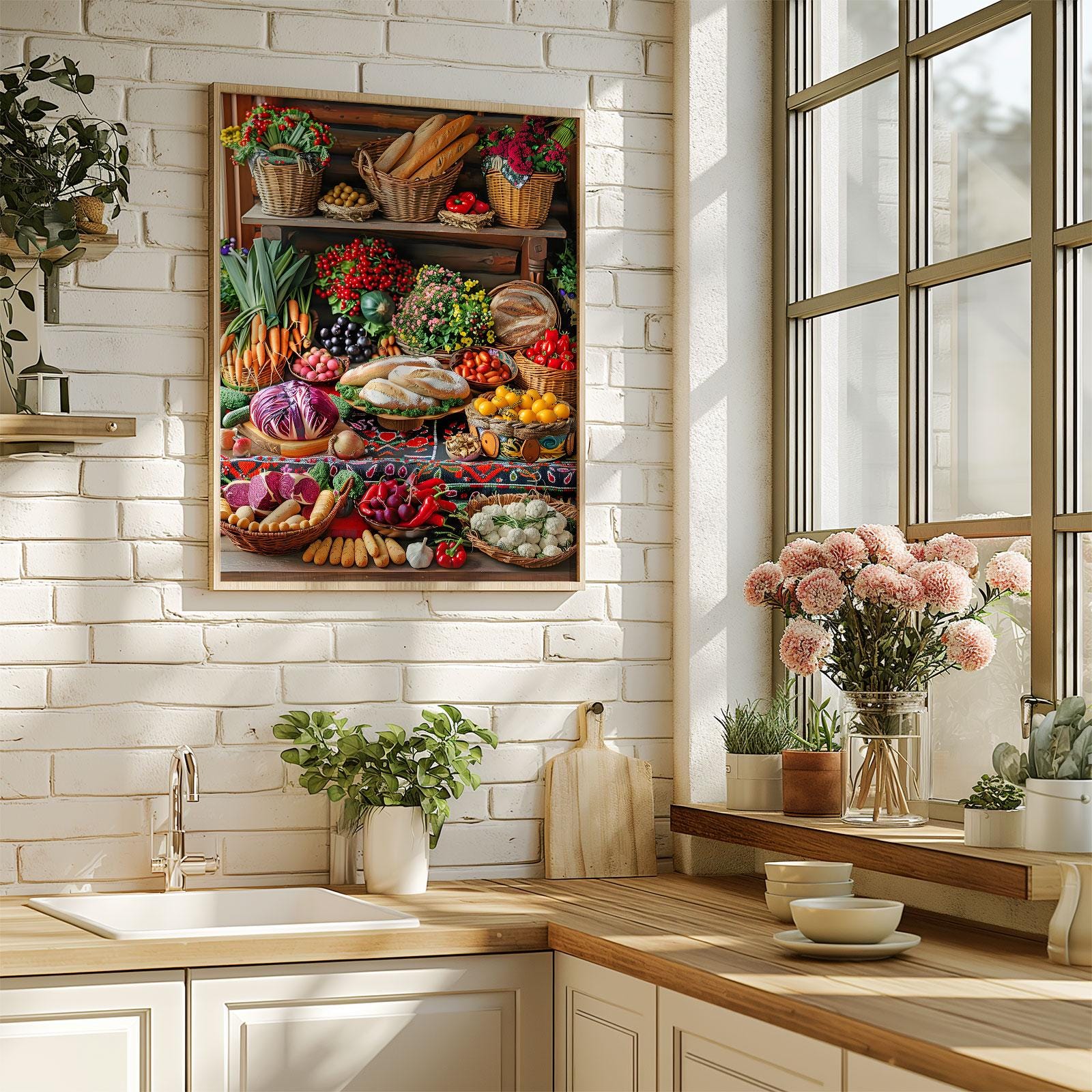 Printable Rustic Harvest Wall Art – Cozy Kitchen Decor With Vegetables ...