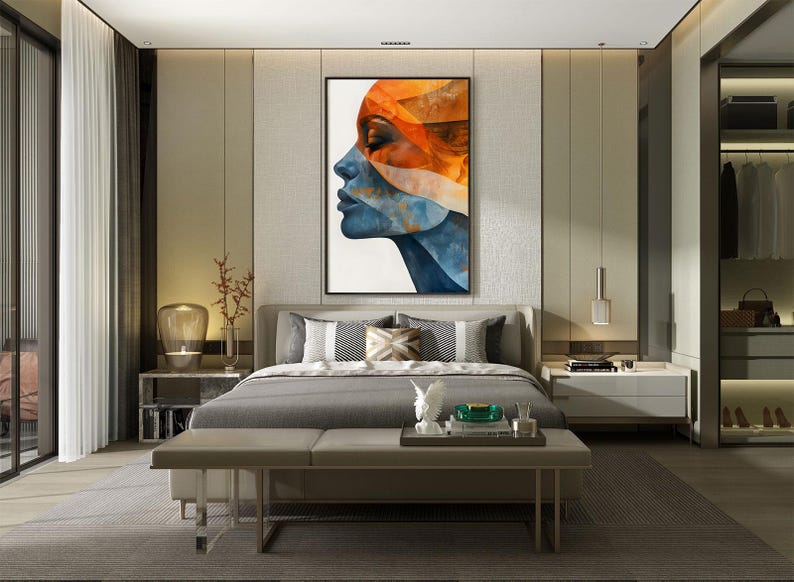 Printable Modern Female Profile – Abstract Minimalist Wall Art, Elegant ...