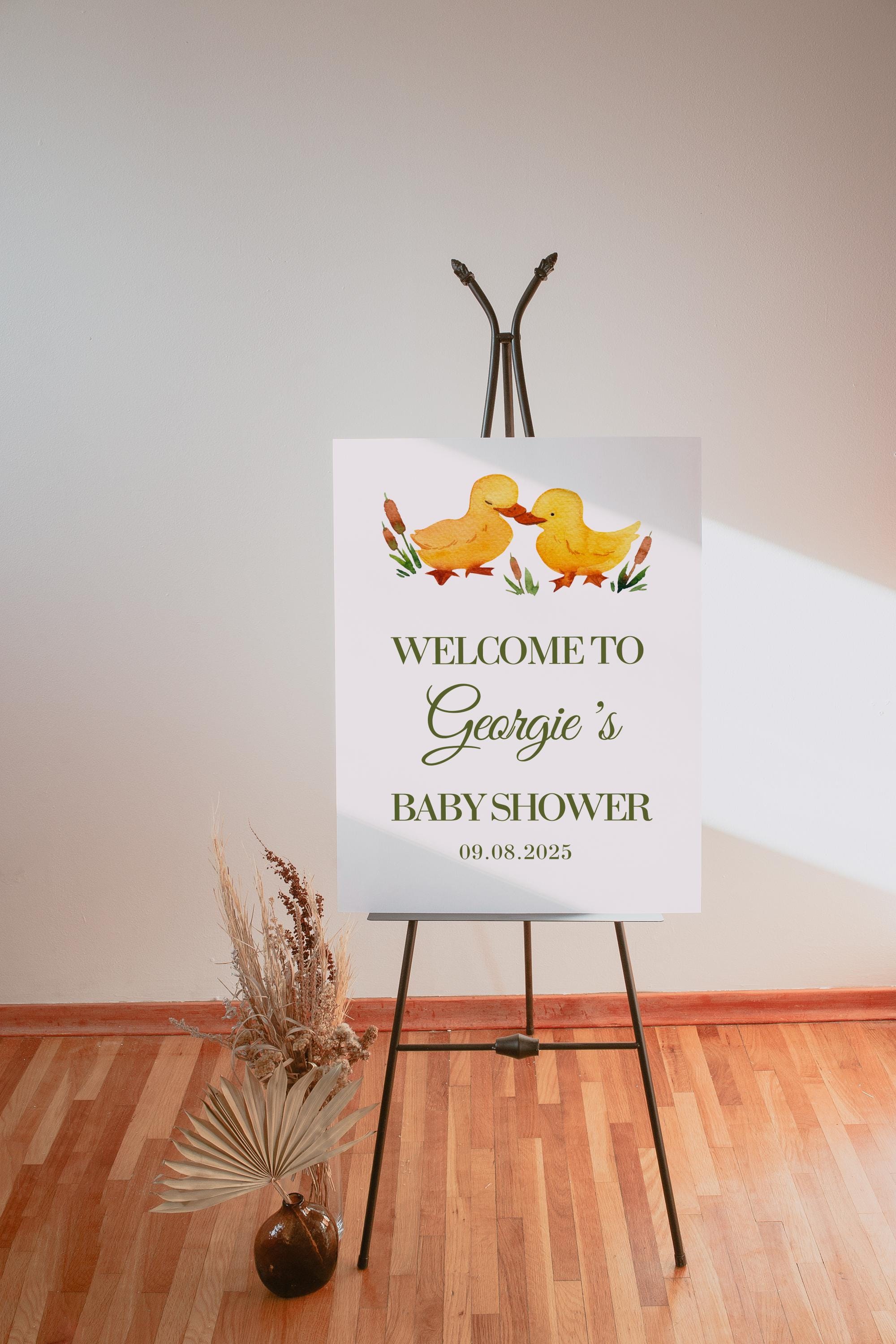Duckling Baby Shower Welcome Sign Printable Welcome Poster Duck Themed ...