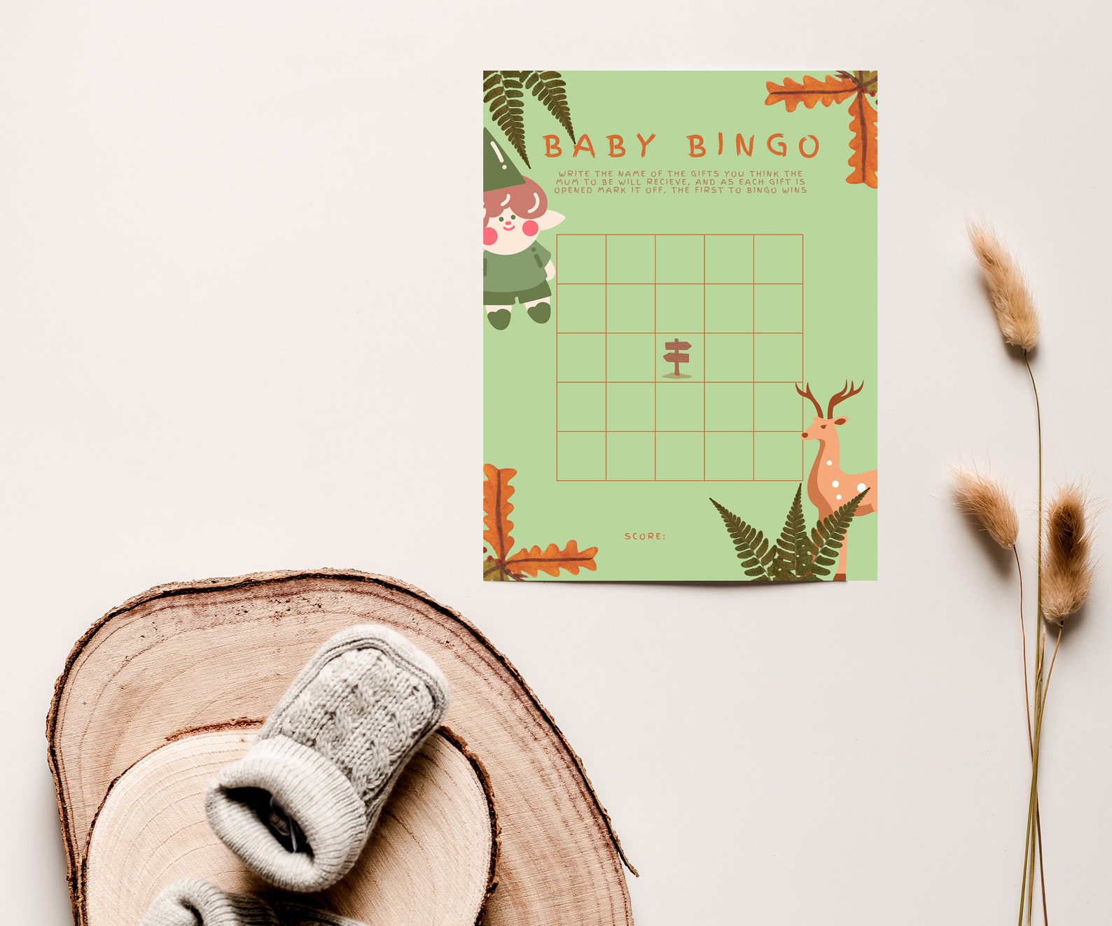 Forest Theme Baby Shower Bingo Printable, Woodland Baby Shower Game ...