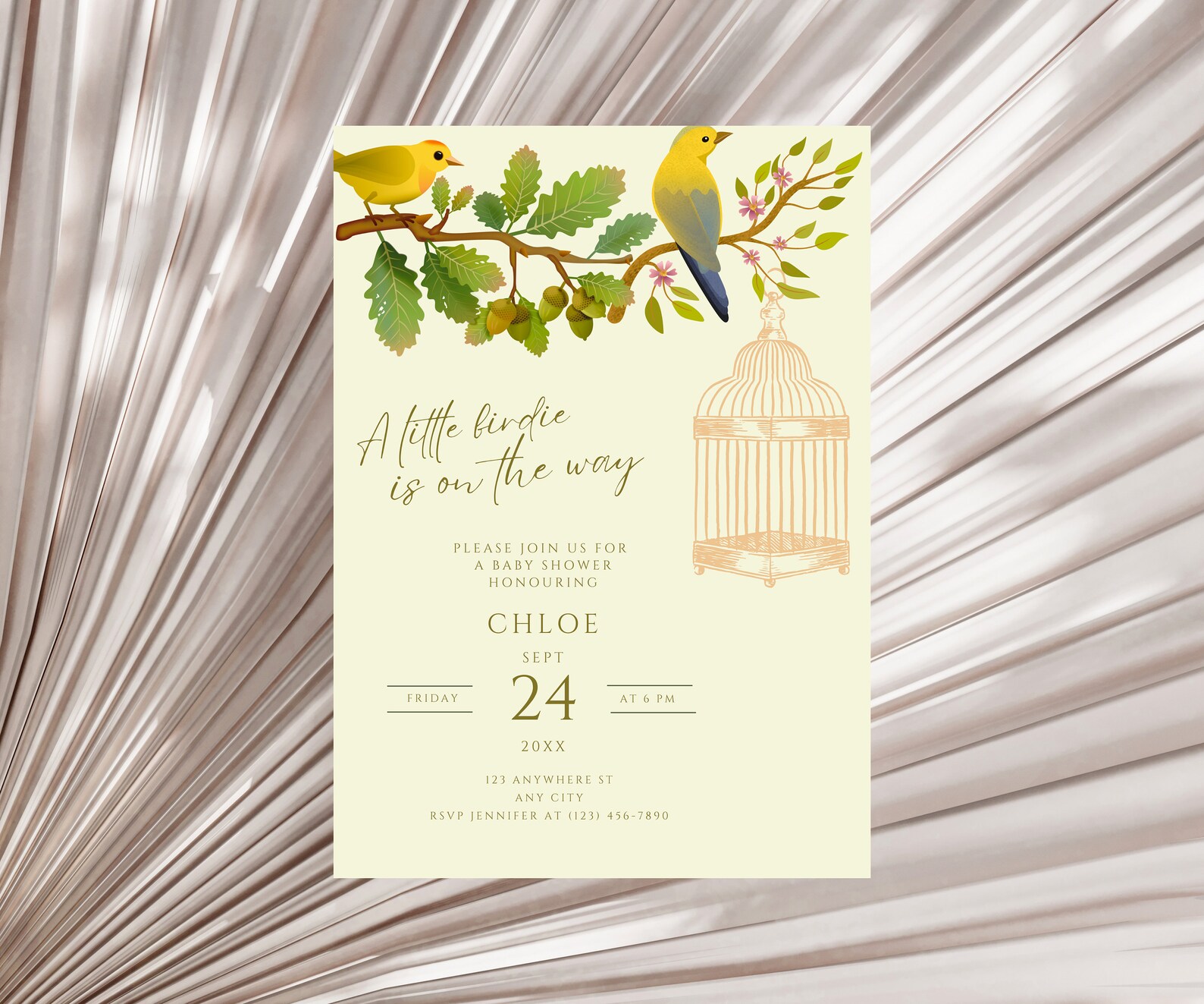 Printable Invitations Baby Shower Bird Bird Cage Theme Baby Shower ...