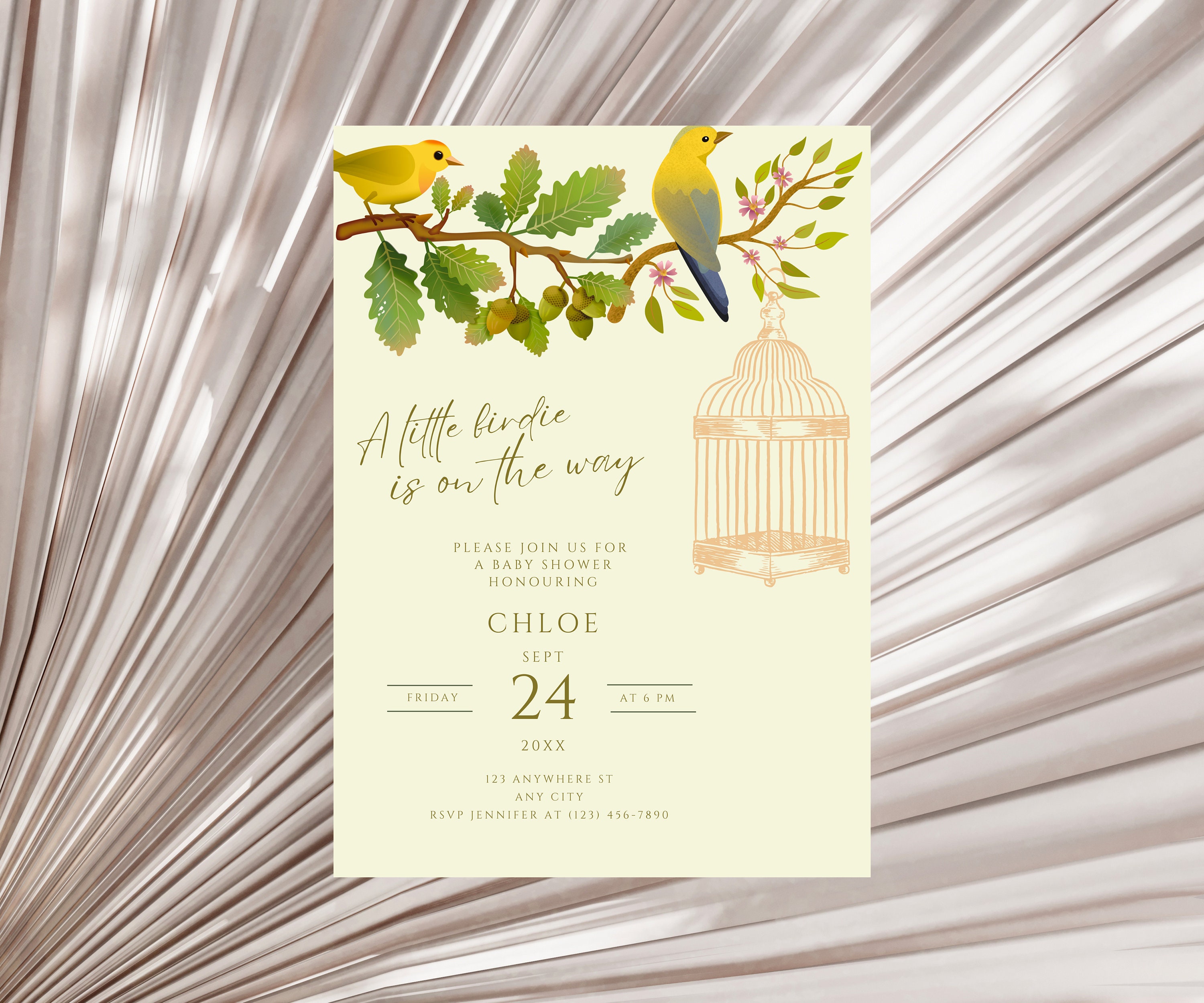 Printable Invitations Baby Shower Bird Bird Cage Theme Baby Shower ...