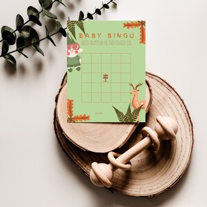 Forest Theme Baby Shower Bingo Printable, Woodland Baby Shower Game ...