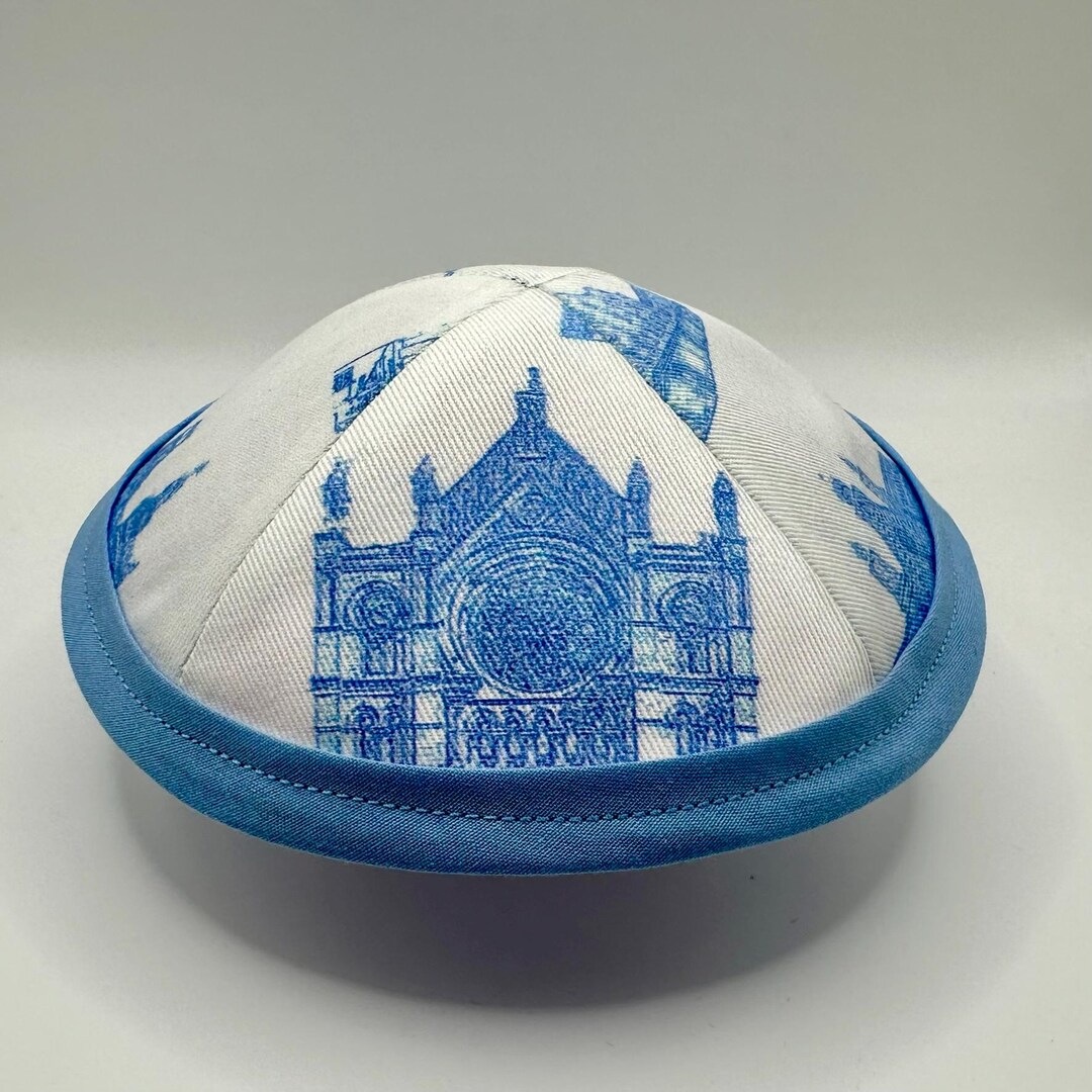 The Synagogue Toile De Jouy IV | Whimsical Yarmulke | Fun Kippah | Handmade Judaica - Etsy