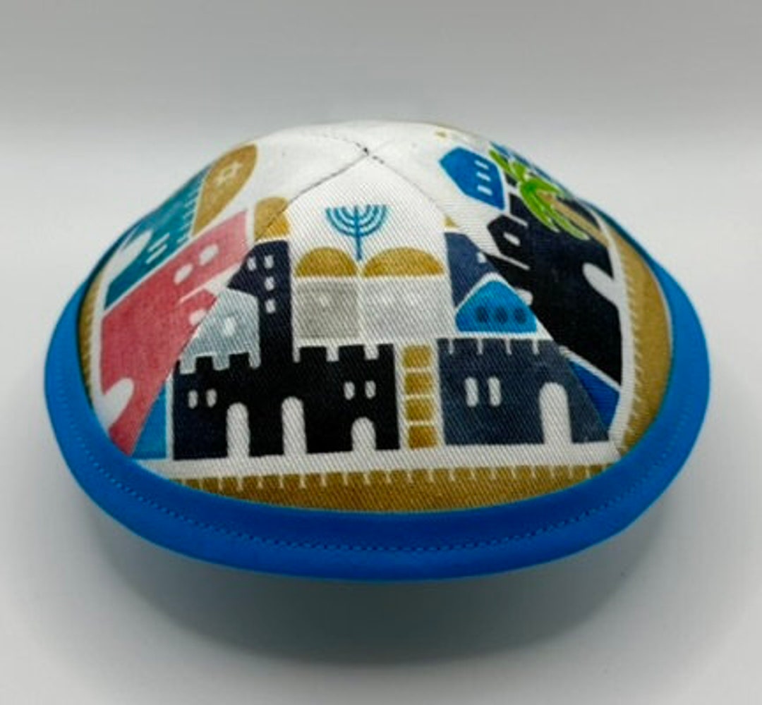 The Jerusalem Rooftops | Whimsical Yarmulke | Fun Kippah | Handmade ...