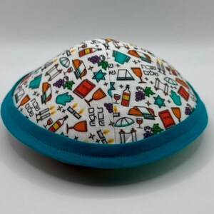 The Shabbat Shalom | Whimsical Yarmulke | Fun Kippah | Handmade Judaica ...