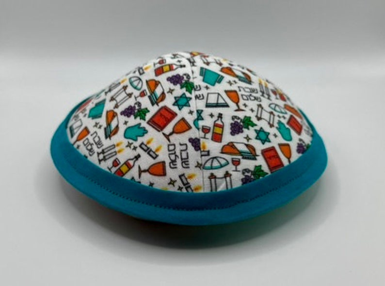 The Shabbat Shalom | Whimsical Yarmulke | Fun Kippah | Handmade Judaica ...