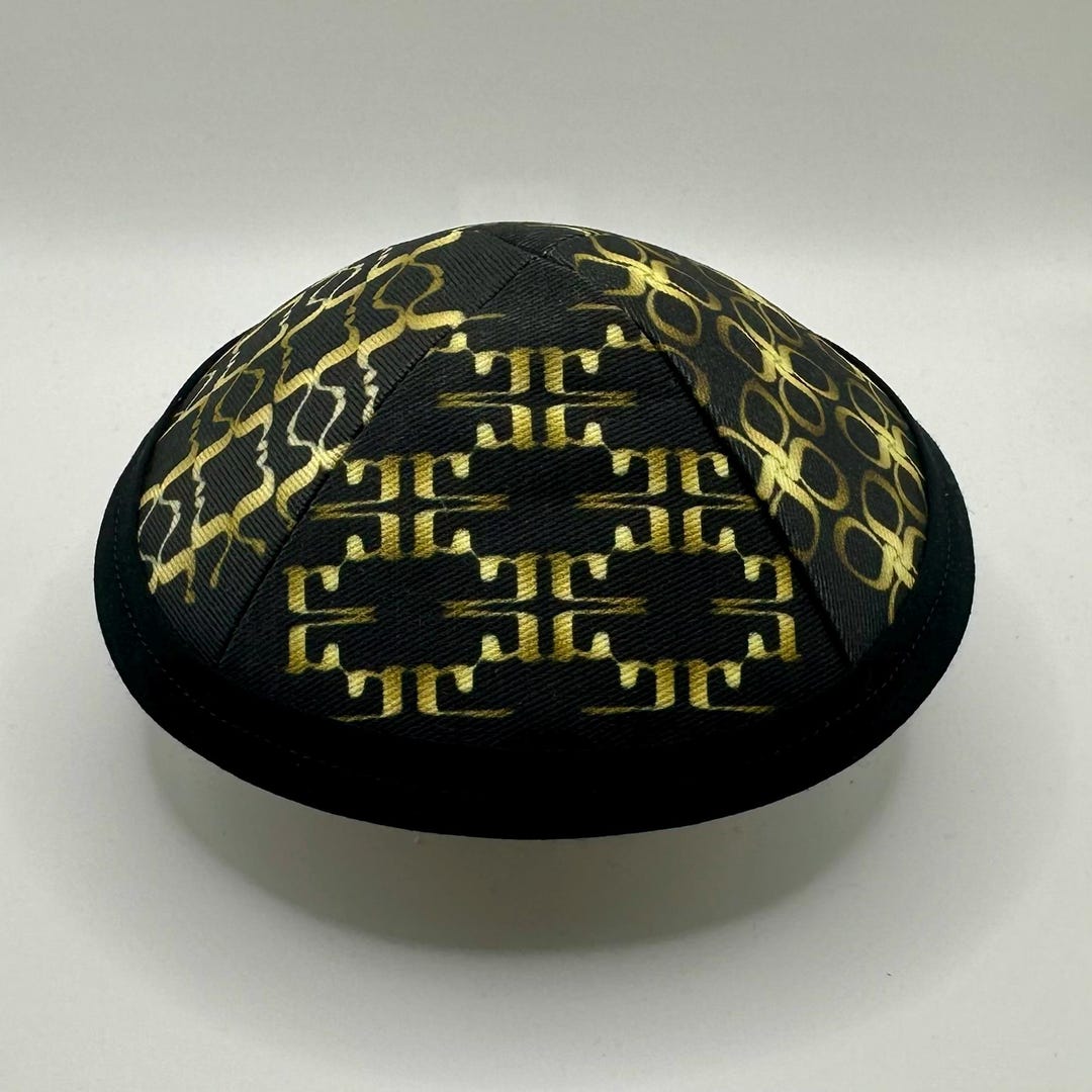 The Golden Lamed Tsadi Samech Peh | Whimsical Yarmulke | Fun Kippah ...