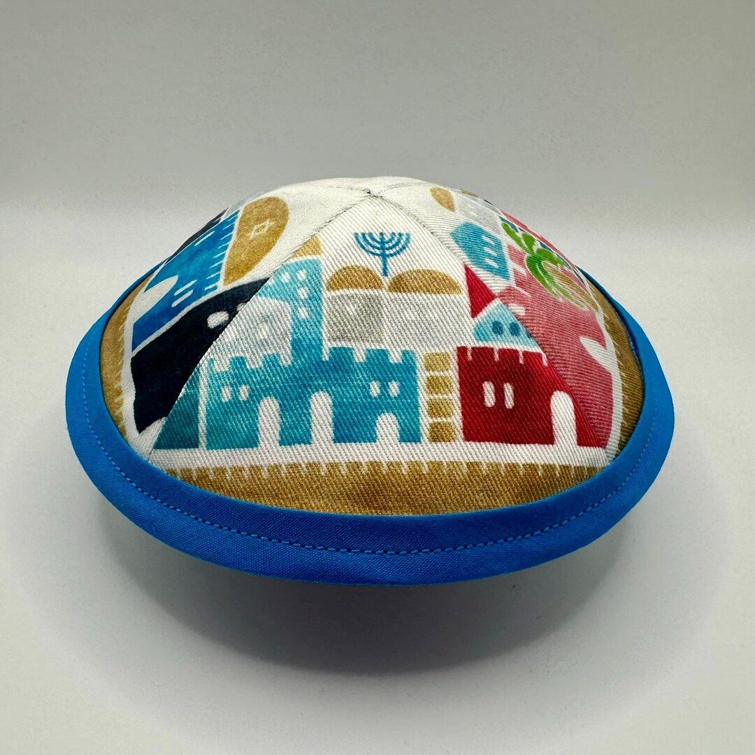 The Jerusalem Rooftops II | Whimsical Yarmulke | Fun Kippah | Handmade ...