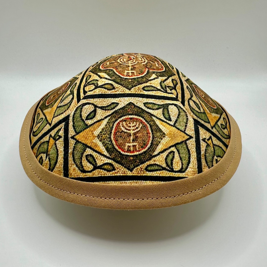The Mosaic Menorah | Whimsical Yarmulke | Fun Kippah | Handmade Judaica ...