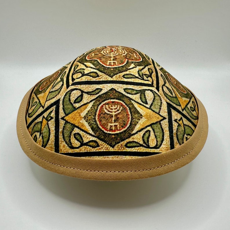 The Mosaic Menorah | Whimsical Yarmulke | Fun Kippah | Handmade Judaica ...
