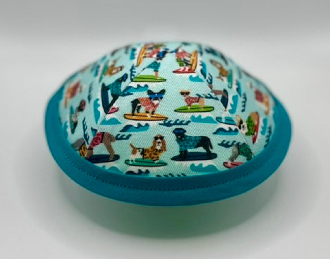 The Hang Ten Hounds | Whimsical Yarmulke | Fun Kippah | Handmade ...