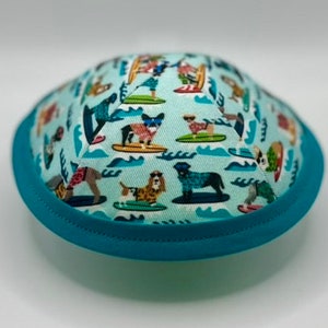 The Hang Ten Hounds | Whimsical Yarmulke | Fun Kippah | Handmade ...