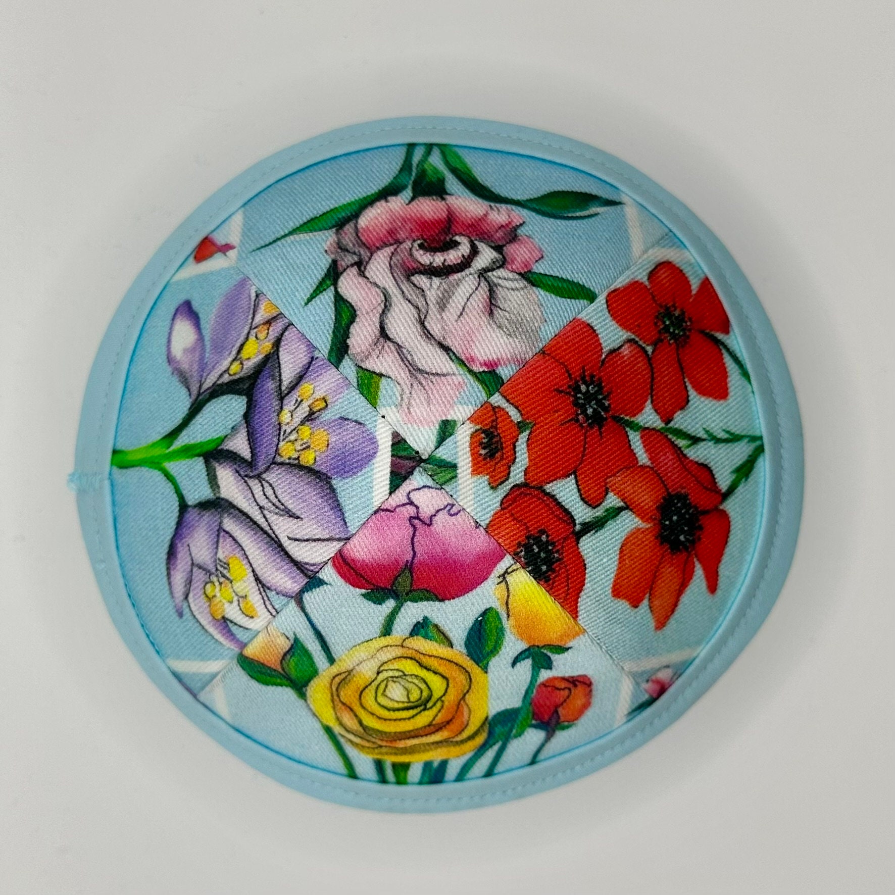 The Flowers of Israel (kalanit) | Whimsical Yarmulke | Fun Kippah ...