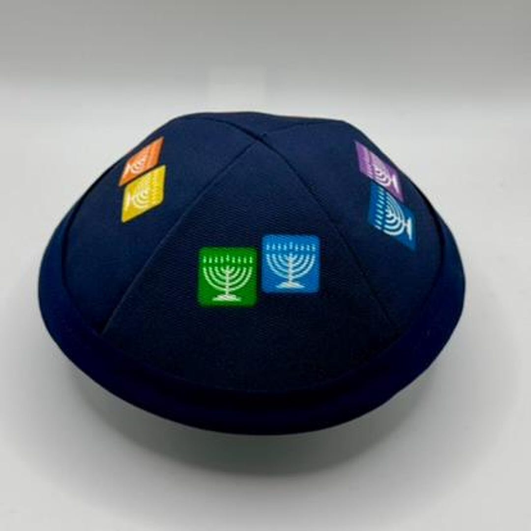 The Rainbow Menorahs | Whimsical Yarmulke | Fun Kippah | Handmade ...