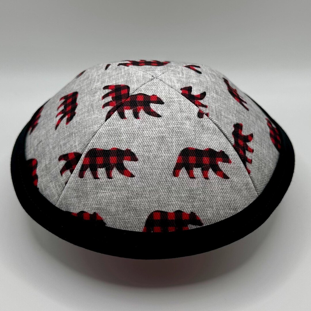 The Buffalo Plaid Large Bears (light Grey) | Whimsical Yarmulke | Fun ...