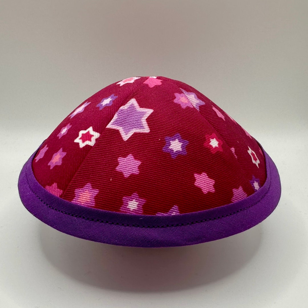 The Stars of David (maroon) | Whimsical Yarmulke | Fun Kippah ...