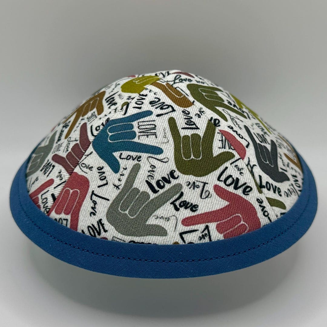 The Sign of Love | Whimsical Yarmulke | Fun Kippah | Handmade Judaica ...