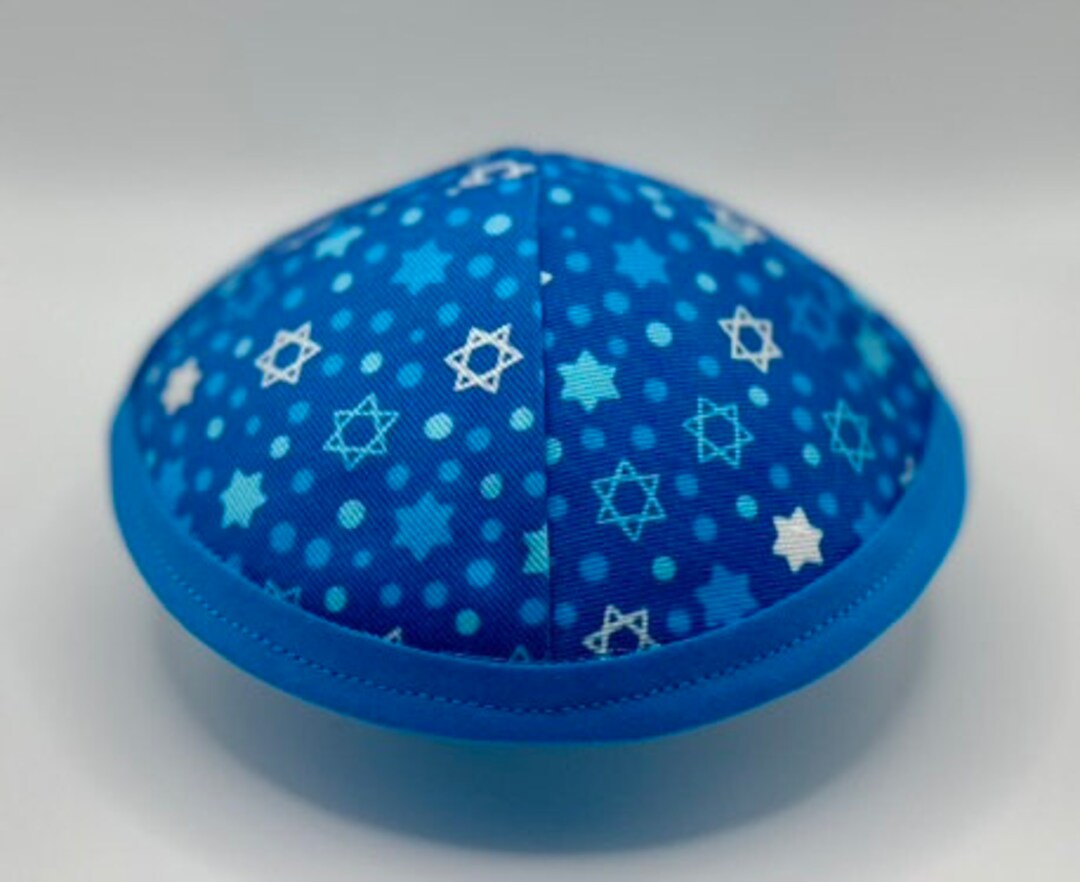 The Hanukkah Stars | Whimsical Yarmulke | Fun Kippah | Handmade Judaica ...