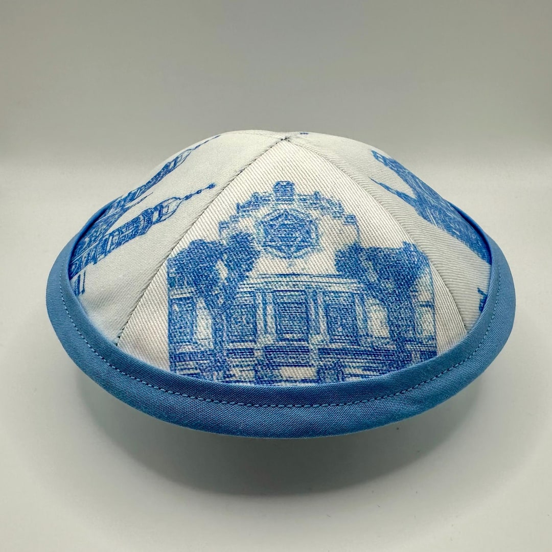 The Synagogue Toile De Jouy V Whimsical Yarmulke Fun Kippah Handmade Judaica - Etsy