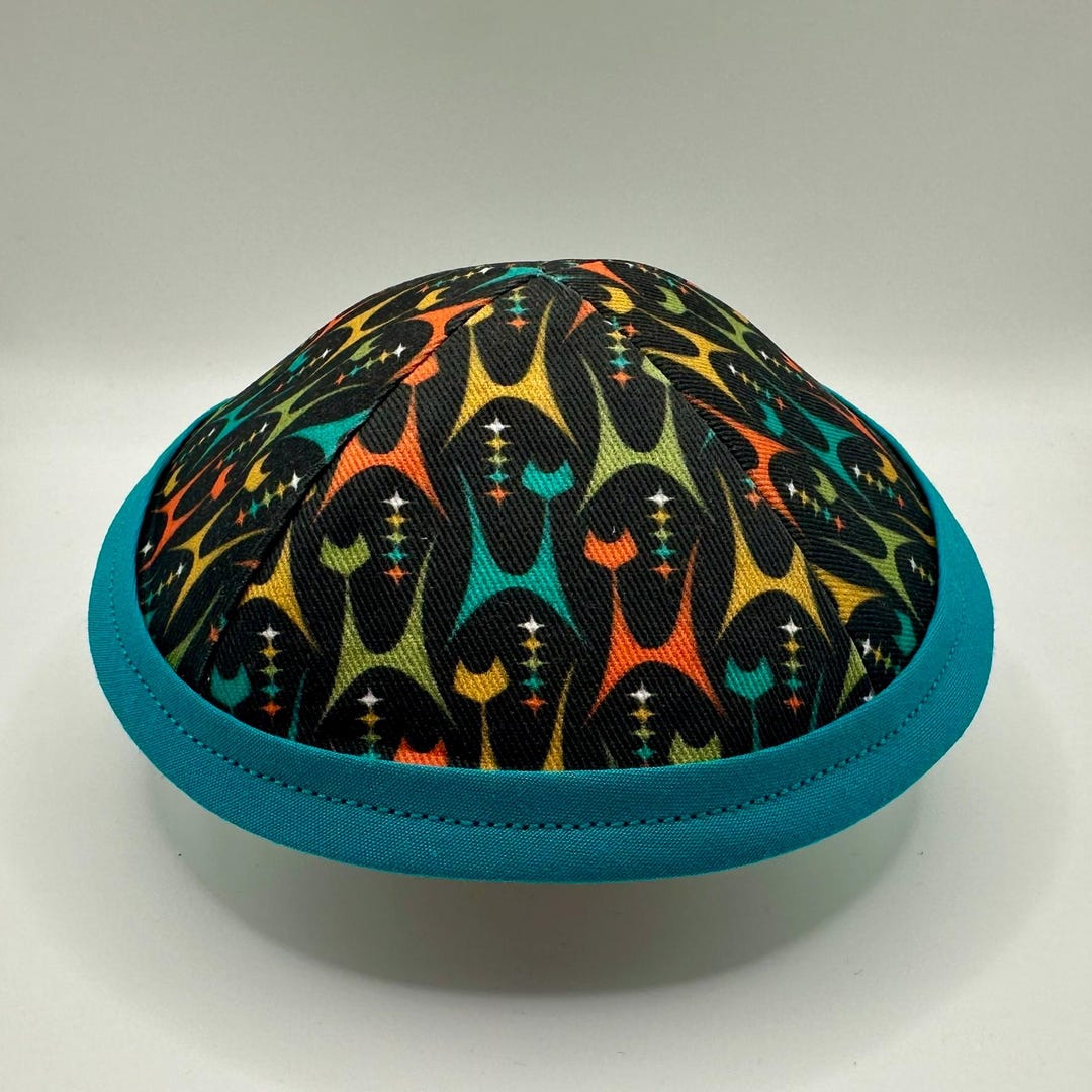 The Mid Mod Meow | Whimsical Yarmulke | Fun Kippah | Handmade Judaica ...