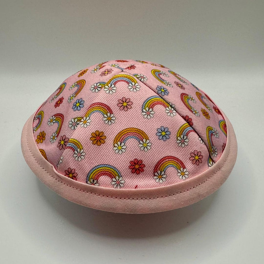 The Rainbows and Daisies | Whimsical Yarmulke | Fun Kippah | Handmade ...