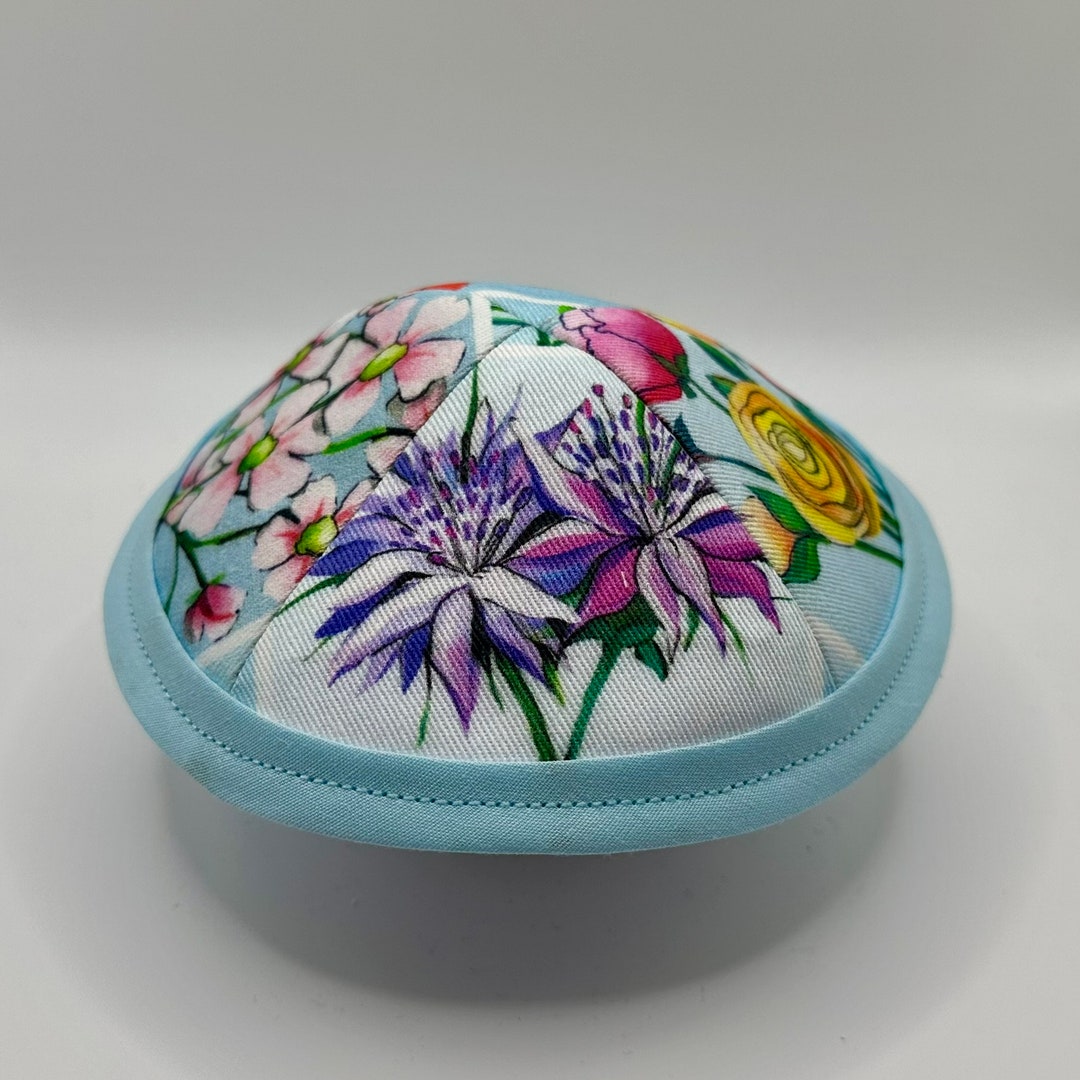 The Flowers of Israel (darder) | Whimsical Yarmulke | Fun Kippah ...