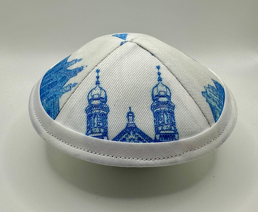 The Synagogue Toile De Jouy I | Whimsical Yarmulke | Fun Kippah ...