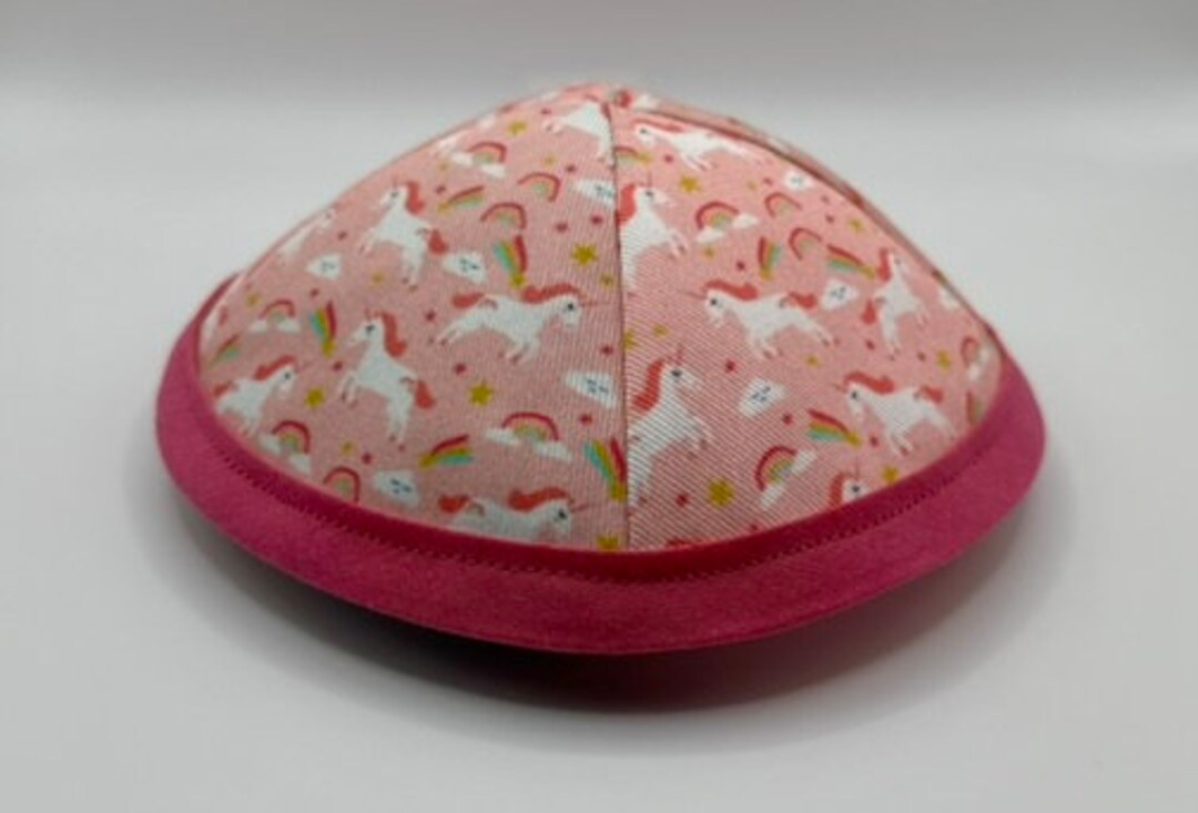 The Unicorns and Rainbows (pink) | Whimsical Yarmulke | Fun Kippah ...