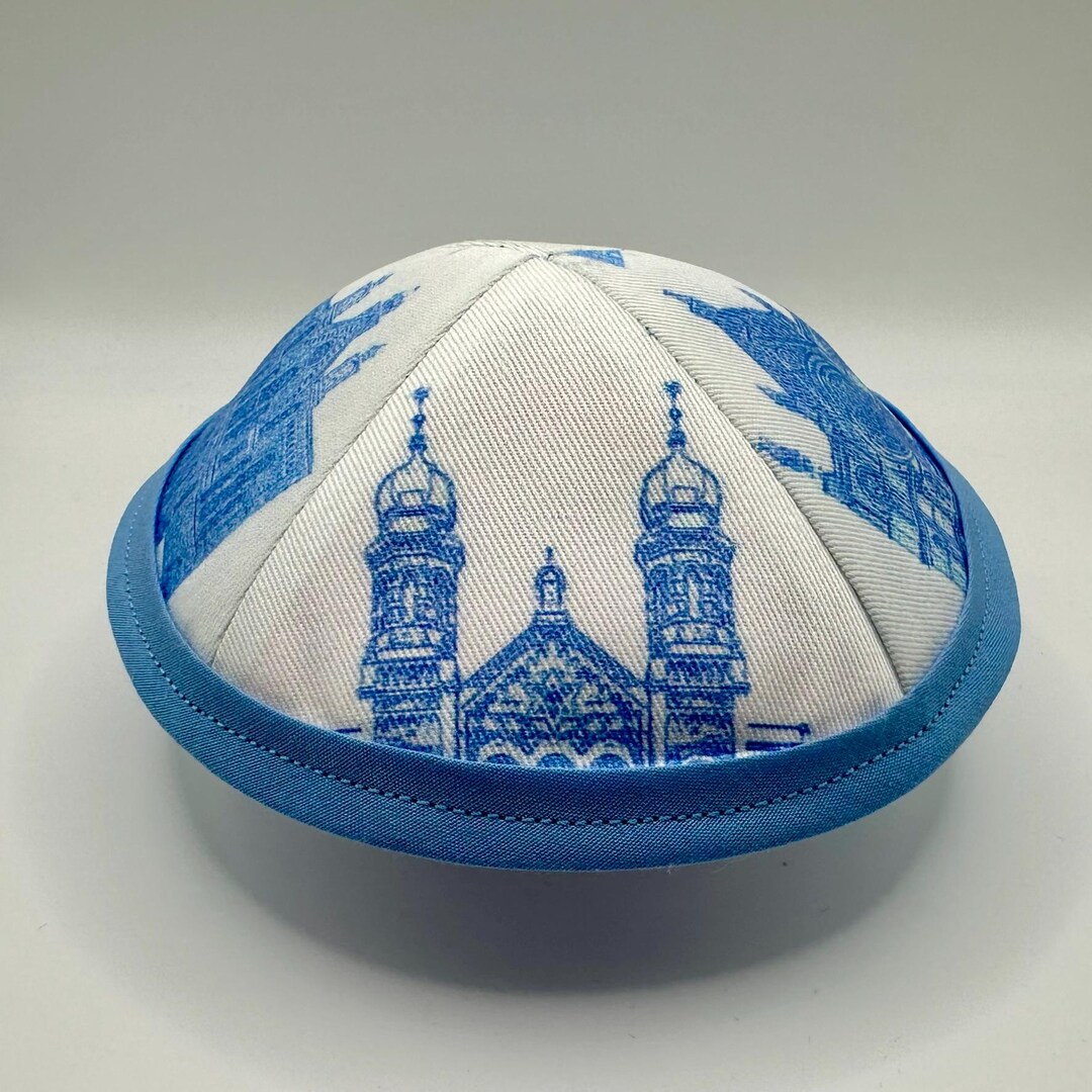 The Synagogue Toile De Jouy V | Whimsical Yarmulke | Fun Kippah | Handmade Judaica - Etsy