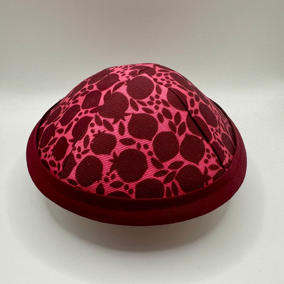 The Maroon Pomegranate | Whimsical Yarmulke | Fun Kippah | Handmade ...