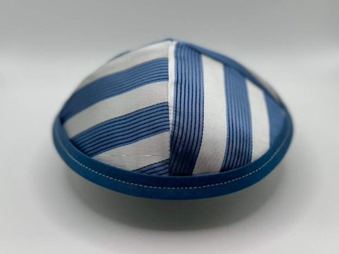 The Deconstructed Tie (silver/blue) | Whimsical Yarmulke | Fun Kippah ...