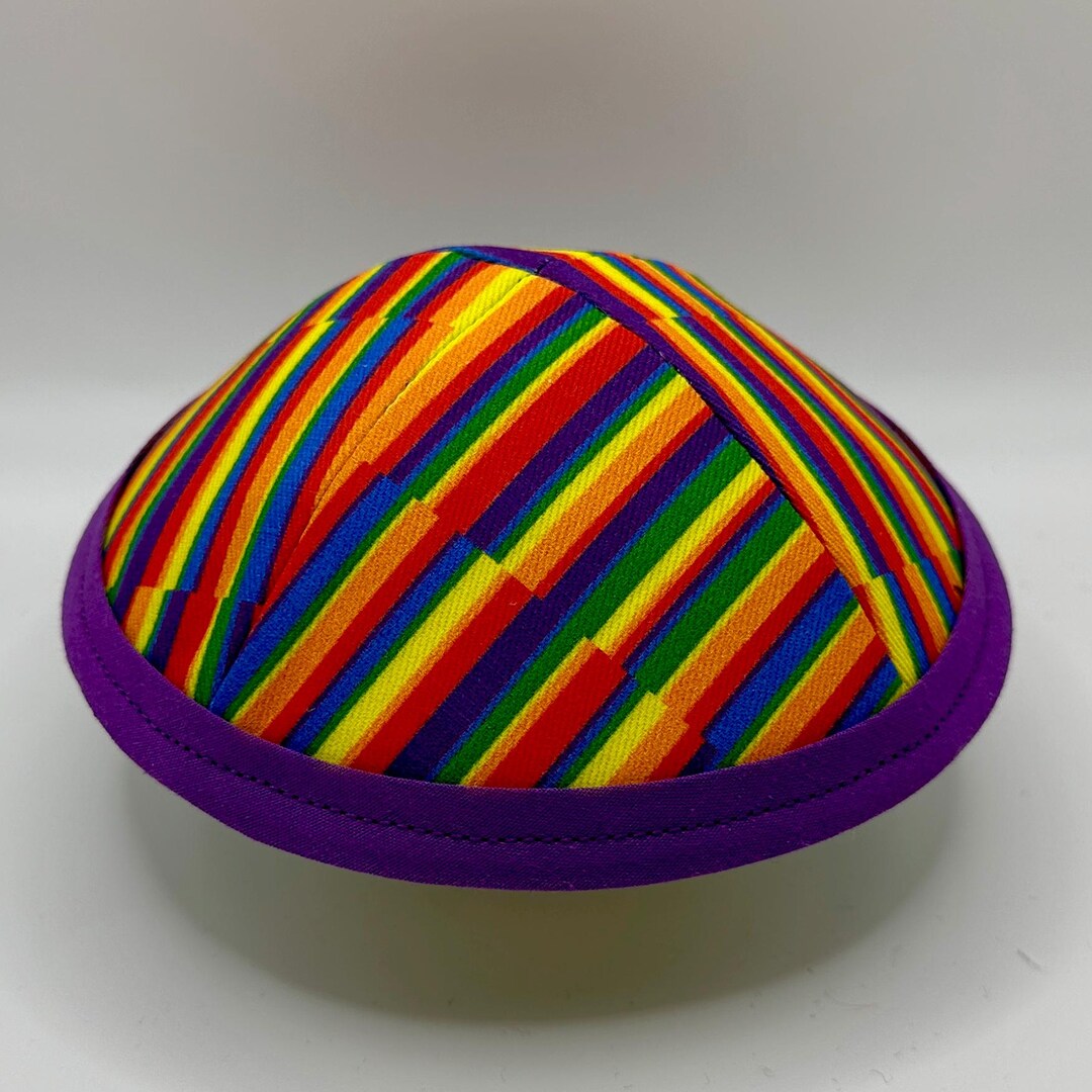 The Rainbow Pride Stripe Extravaganza | Whimsical Yarmulke | Fun Kippah ...