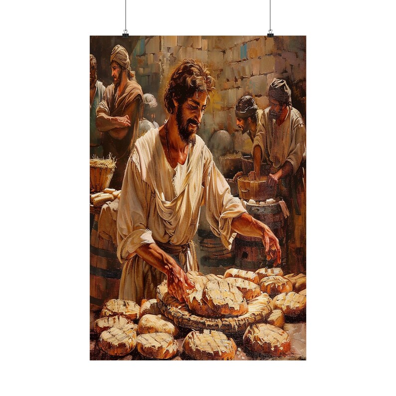 Jesus Christ Artwork, Multiplying the Bread, Poster - Etsy Australia