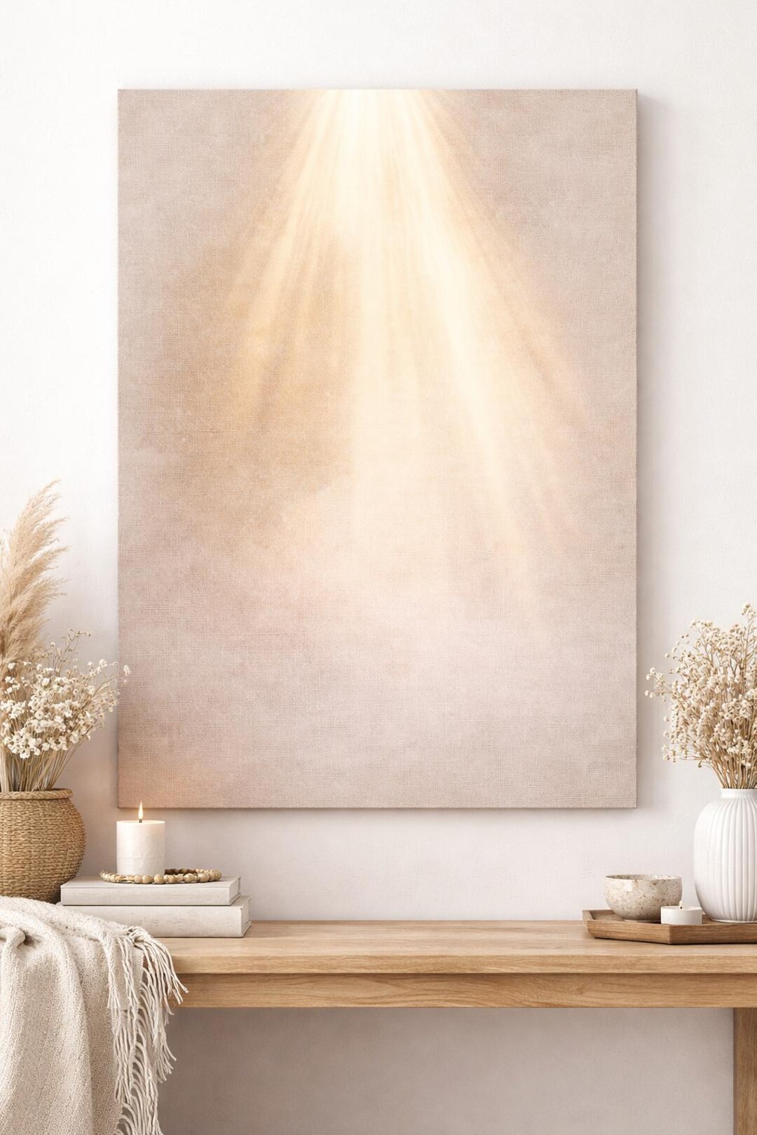 Sunbeam Light Rays Canvas Art, Minimalist Scandinavian Decor - Etsy
