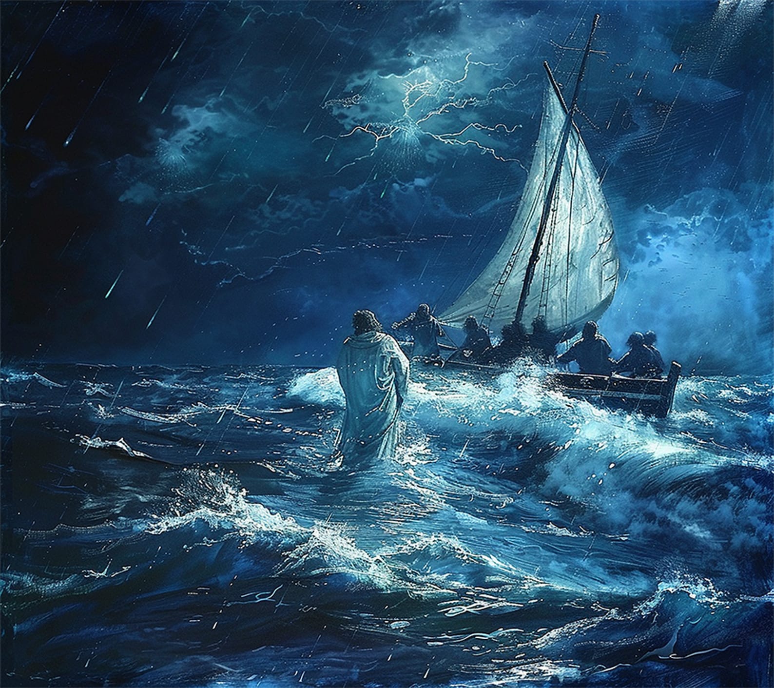 Jesus Christ Artwork, Digital Download, Through the Storm, Printable ...