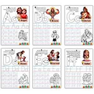 ABC Coloring Book Tracing Worksheet for Christian Homeschool ...