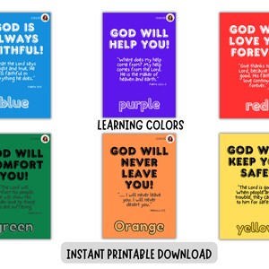 Biblical Memory Verse Flashcards for Kids - Bible Verses Color Learning ...