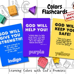 Biblical Memory Verse Flashcards for Kids - Bible Verses Color Learning ...