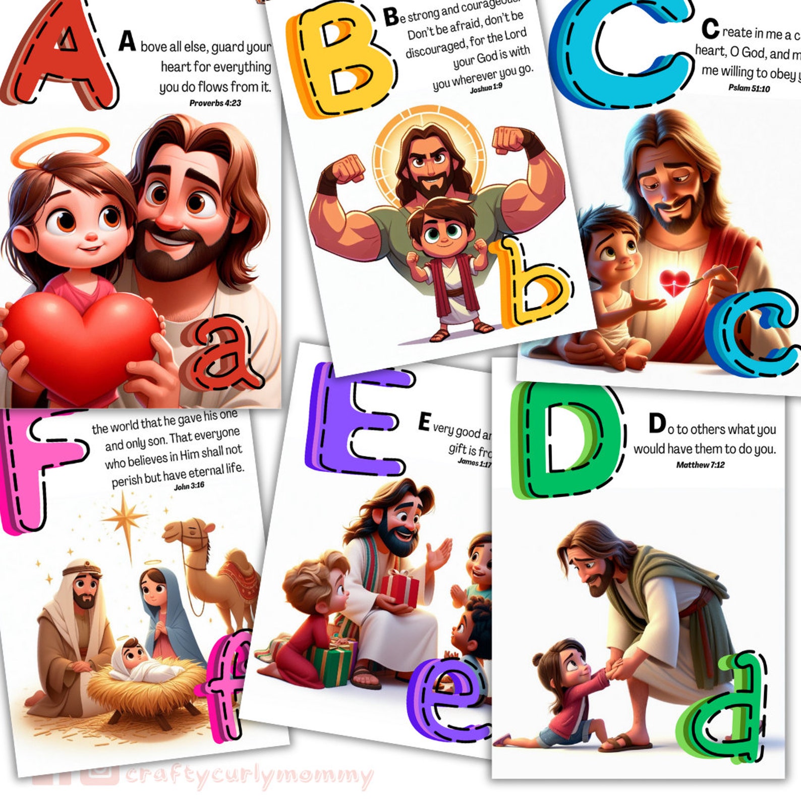 ABC Bible Flashcards Printable for Kids Memorization Bible Verses ...