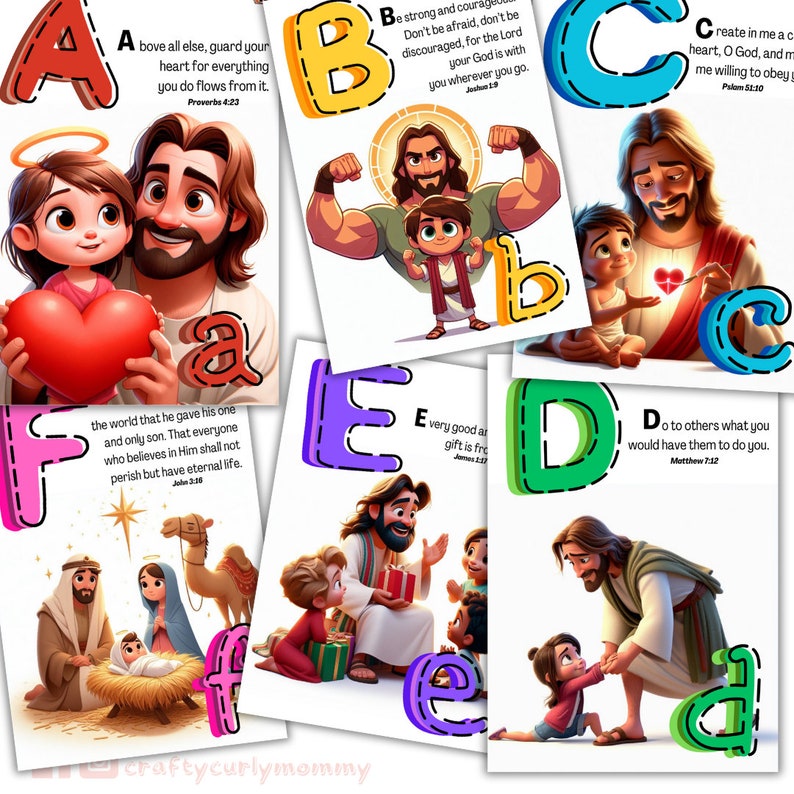 ABC Bible Flashcards Printable for Kids Memorization Bible Verses ...