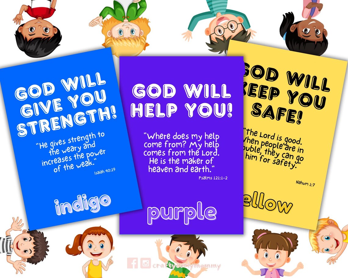 Biblical Memory Verse Flashcards for Kids - Bible Verses Color Learning ...
