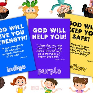 Biblical Memory Verse Flashcards for Kids - Bible Verses Color Learning ...